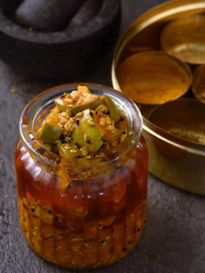 Traditional mango pickle