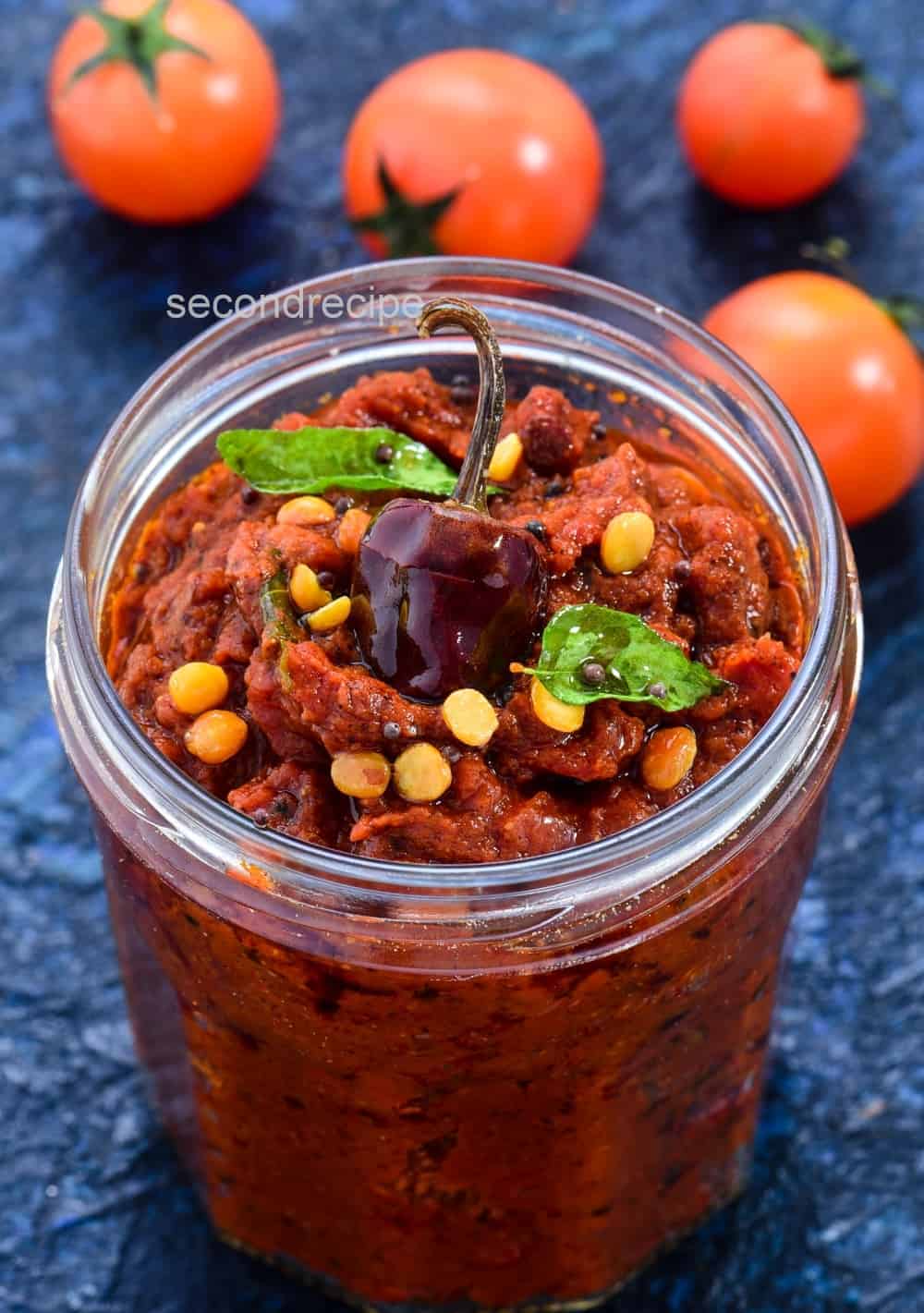 Instant Tomato pachadi | Andhra Tomato Pickle recipe - SecondRecipe