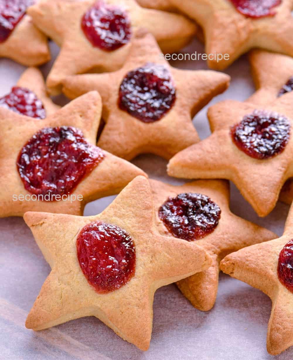Eggless Jam Drops Biscuits | Jam Biscuits recipe - SecondRecipe