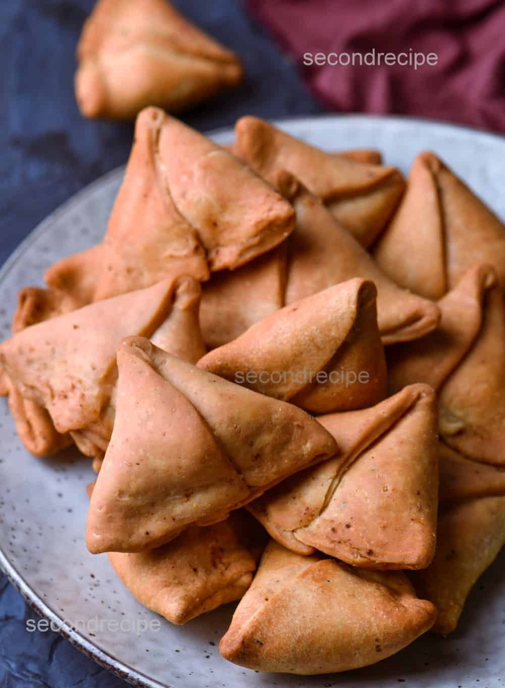 Air fryer mini samosa | Air fryer stuffed dry kachori - SecondRecipe