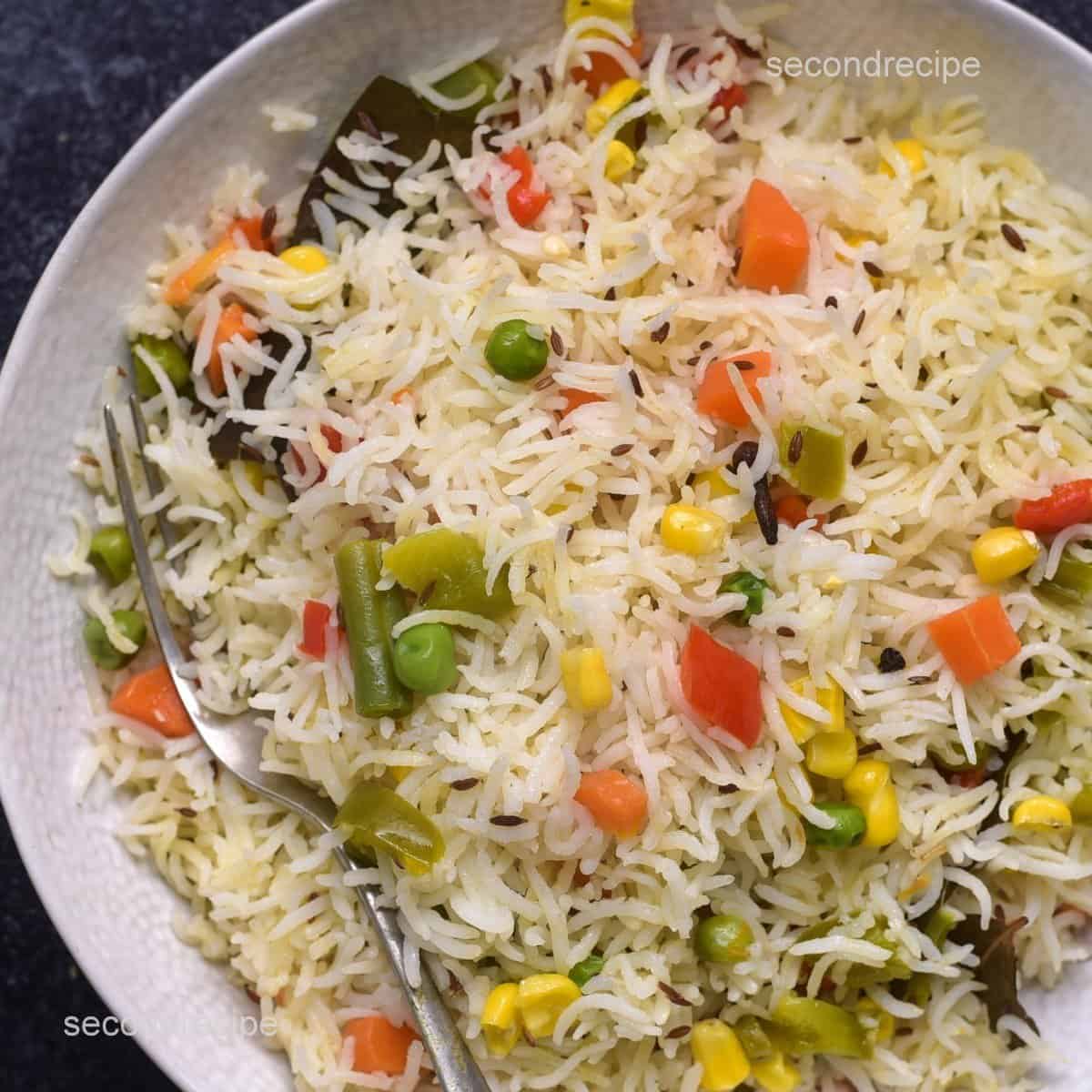 veg pulav | Hariyali pulao | green vegetable pulao - SecondRecipe