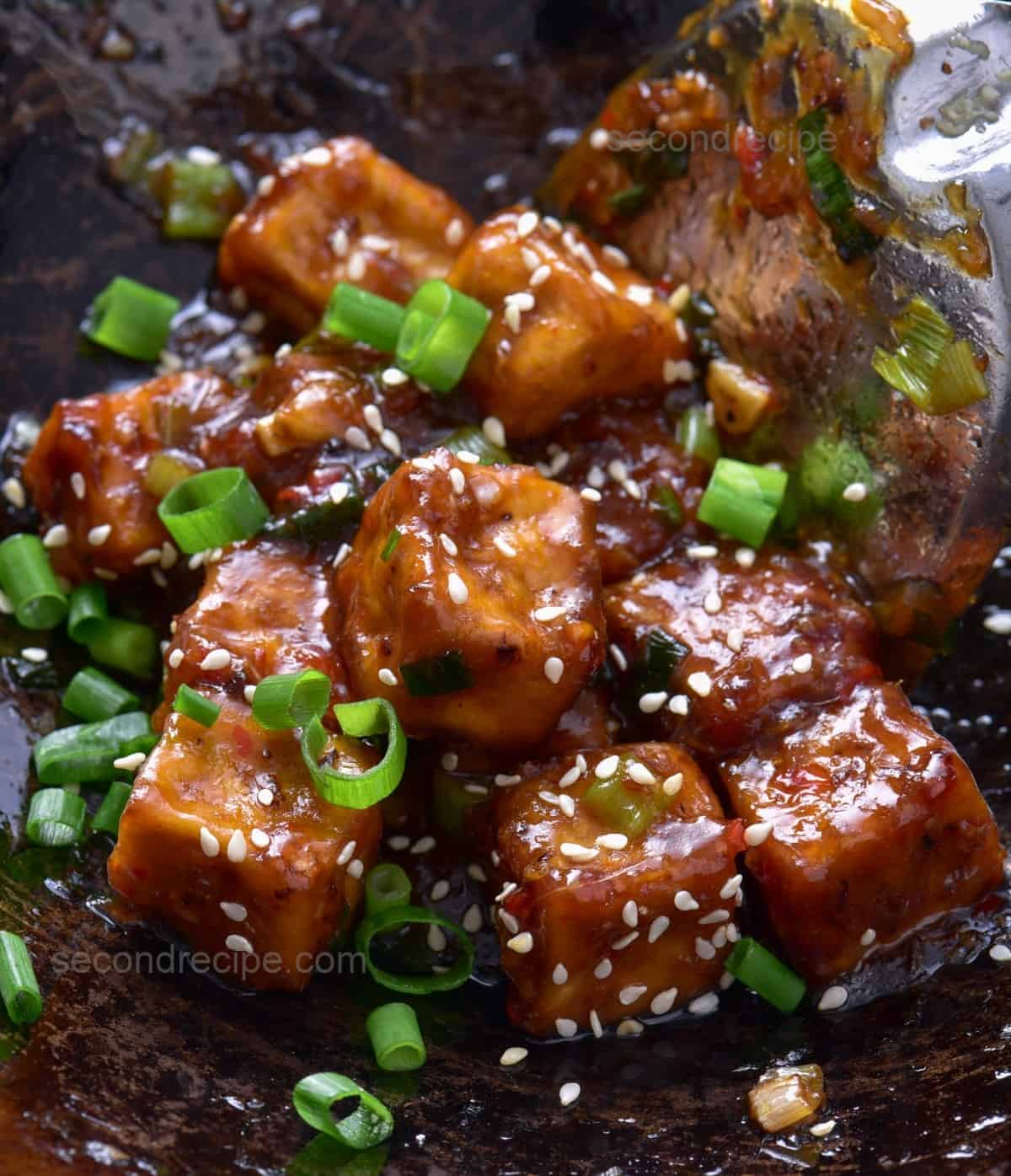 Air fryer sticky tofu | crispy air fryer tofu - SecondRecipe