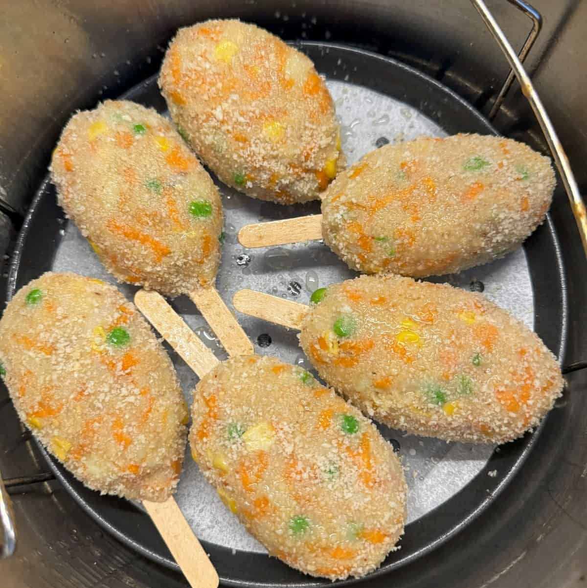 crispy veg lollilop recipe | airfryer vegetable lollilop - SecondRecipe